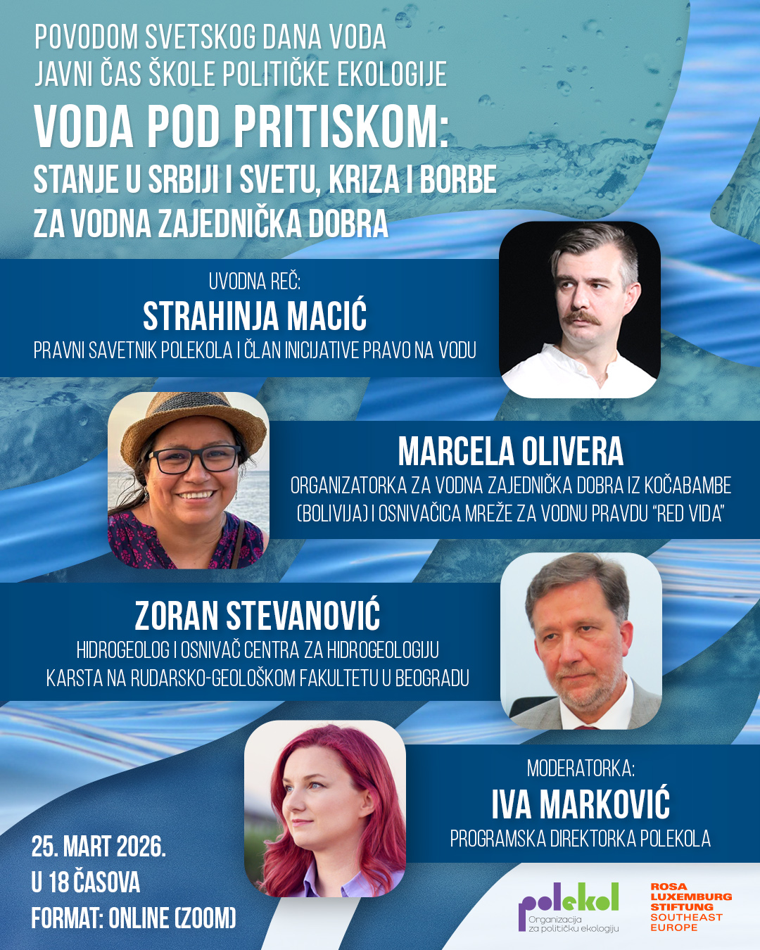 Poziv na javni čas Škole političke ekologije: Voda pod pritiskom ...